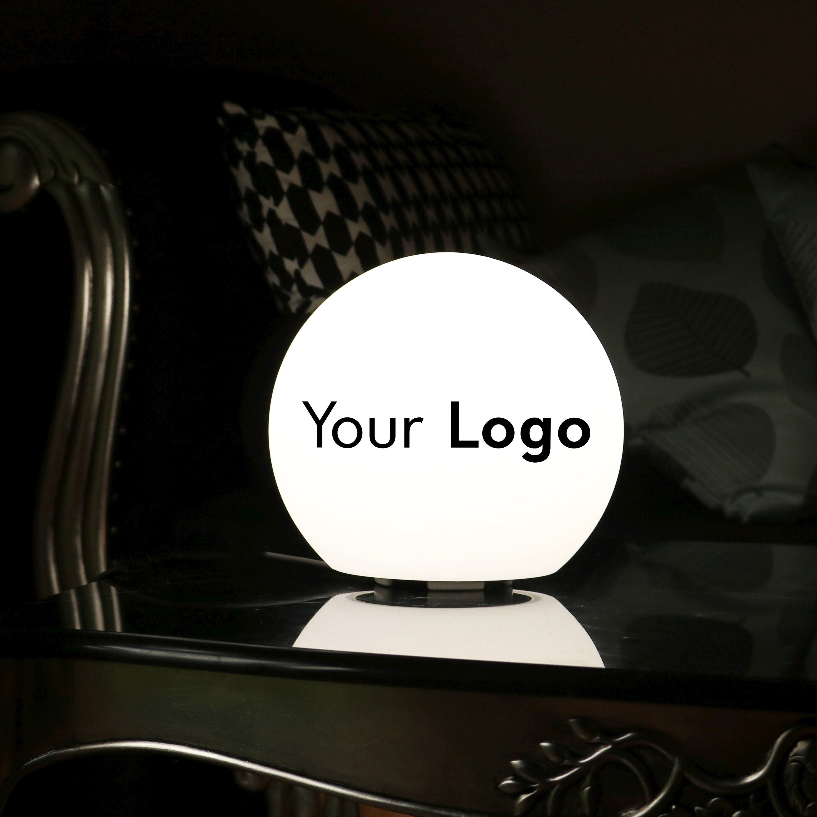 Customized LED Sphere Table Lamp, Branded Circular Table Center, Illum ...