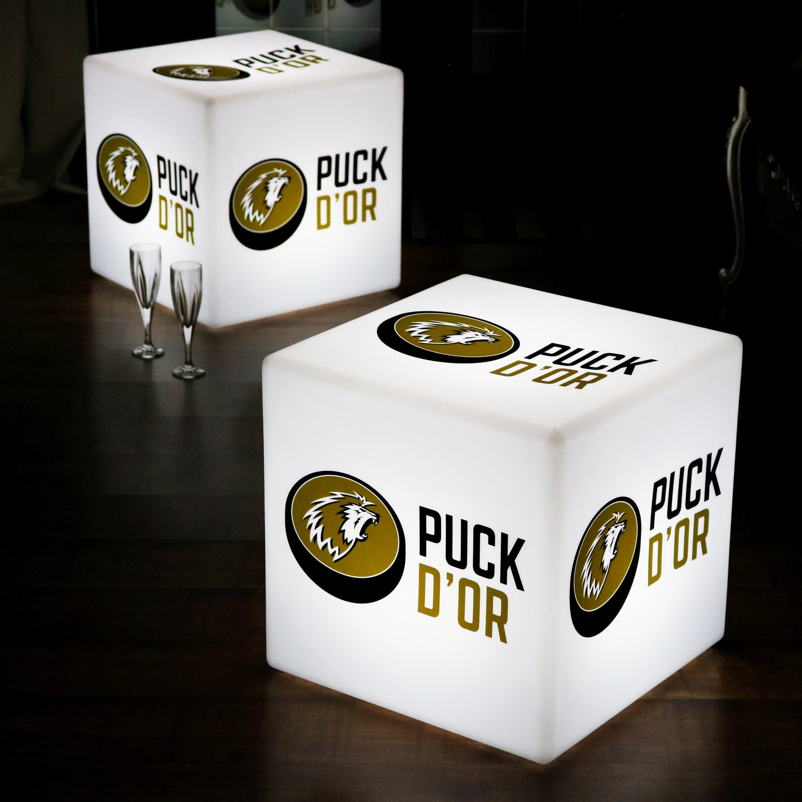 Personalized Custom LED Cube Stool Seat, Large Light Box Display, Illu ...