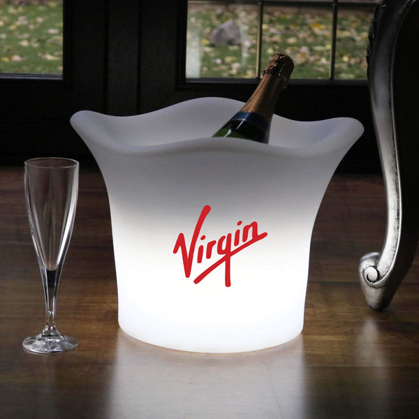 Personalized LED Ice Bucket, Custom Branded Illuminated Lightbox, Wine ...